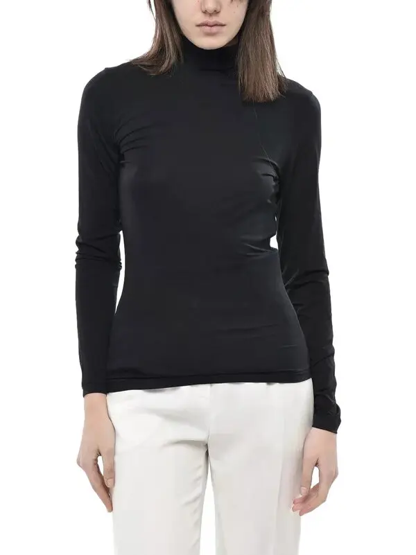 Aspesi High-neck Long-sleeved T-shirt - Black