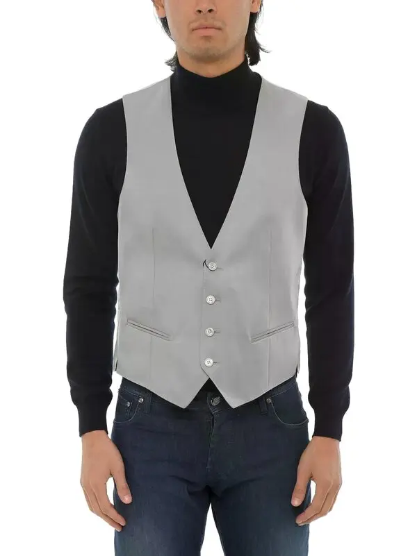Corneliani Single-breasted Sleeveless Waistcoat - Grey