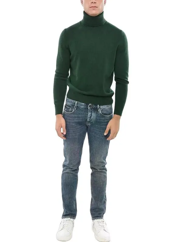 Malo Turtleneck Knit Sweater - Green