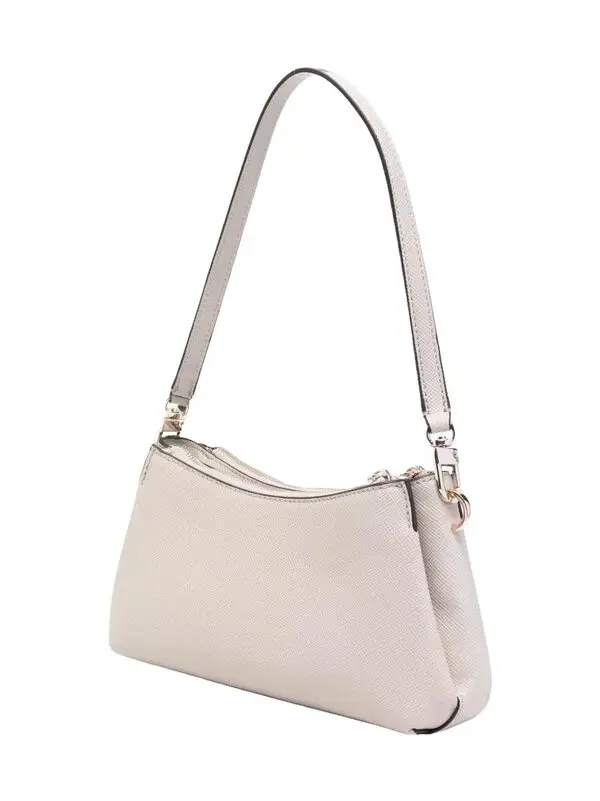 Guess Logo Plaque Textured Shoulder Bag - Grey