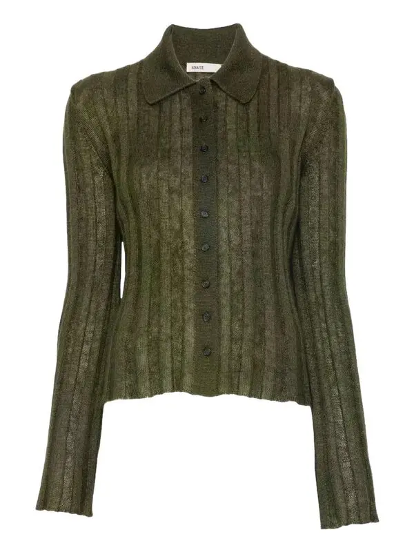 Khaite Ribbed Knit Cardigan - Green