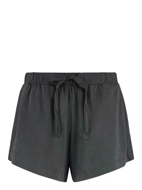 The Great. Elasticated Drawstring Waist Cotton Shorts - Grey