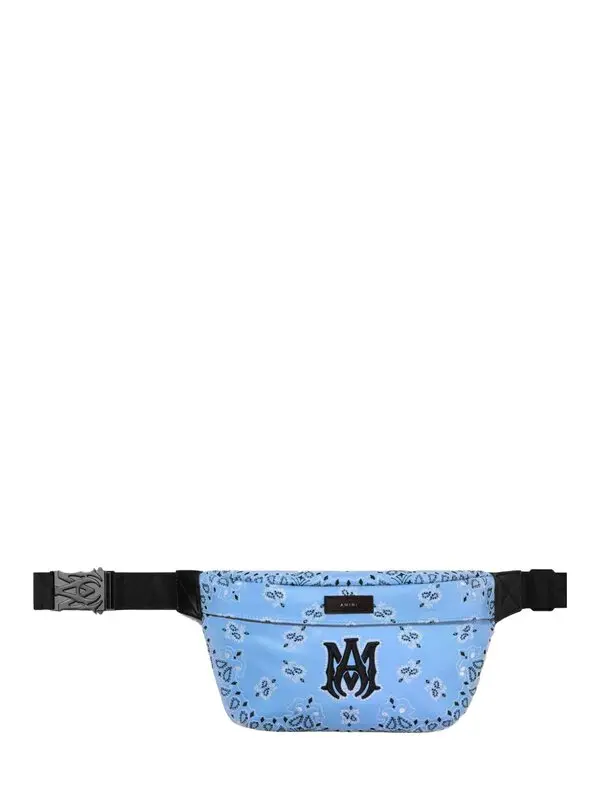 Amiri Bandana Print Leather Waist Bag - Blue