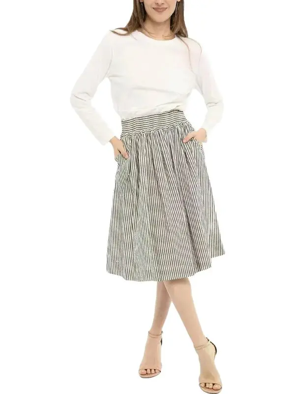 Woolrich Striped Midi Skirt - Neutrals