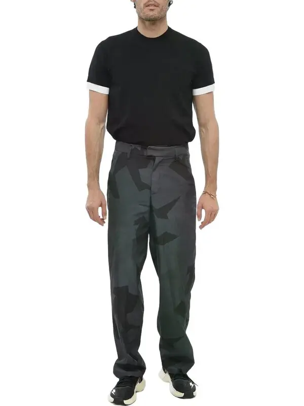 Neil Barrett Camouflage-print Straight-leg Trousers - Grey