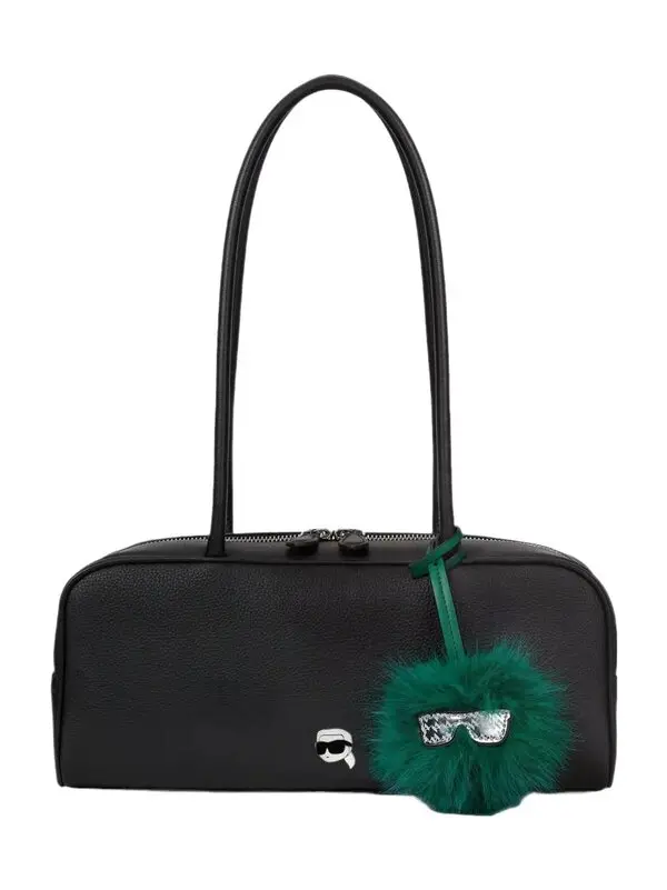 Karl Lagerfeld Ikon Pebble Elongated Shoulder Bag - Black