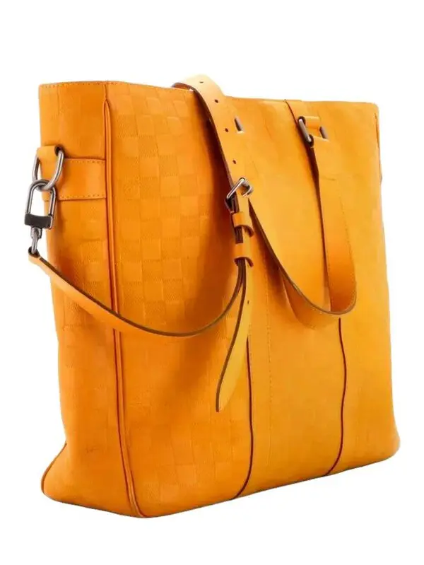 LOUIS VUITTON Tadao Tote Bag In Damier Infini Leather - Yellow