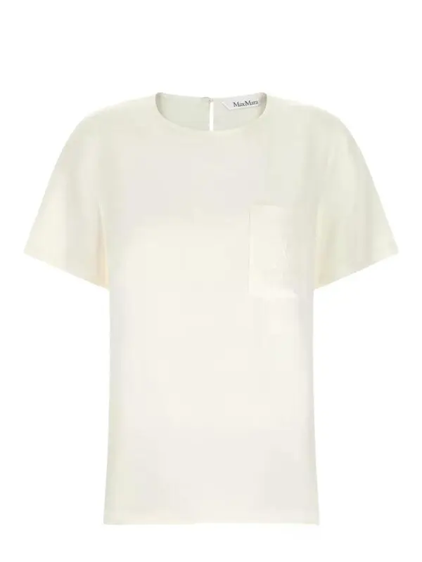 Max Mara Embroidered Silk Blouse - Neutrals