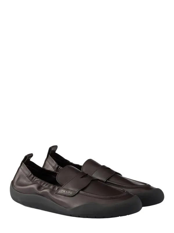 Prada Speedrock Leather Loafers - Brown