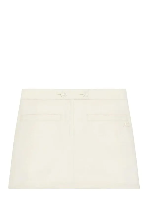 COURRÃ¨GES Courrèges Tailored Mini Skirt With Embroidered Logo - White