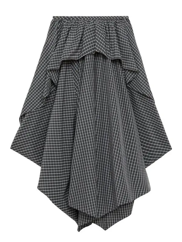 Loewe Checked Midi Skirt - Black