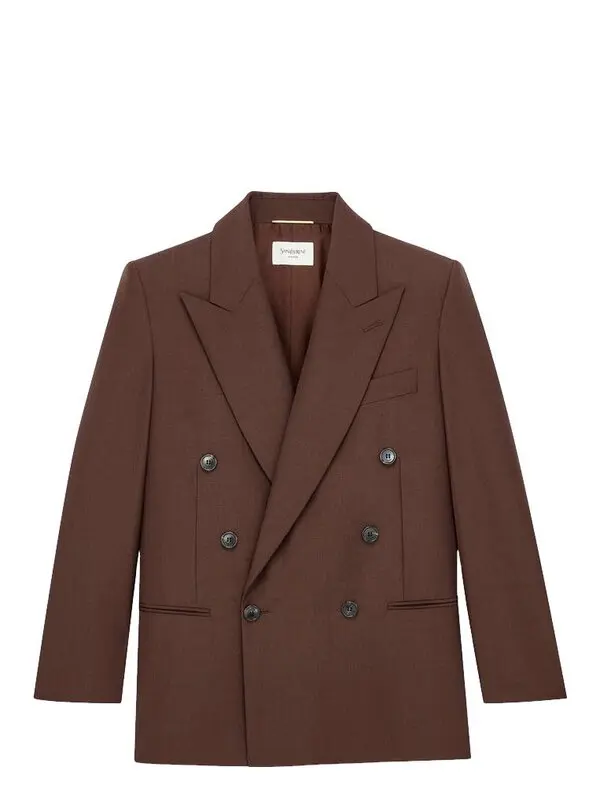 Saint Laurent Double Breasted Jacket - Brown