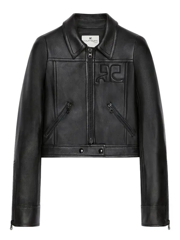 COURRÃ¨GES Courrèges Re-edition Leather Jacket - Black
