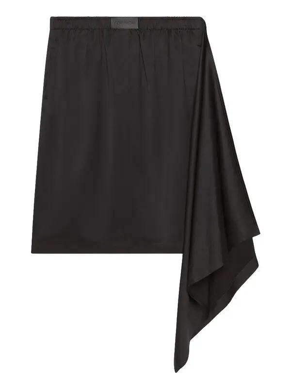 COURRÃ¨GES Courrèges Draped Satin Knee-length Skirt - Black