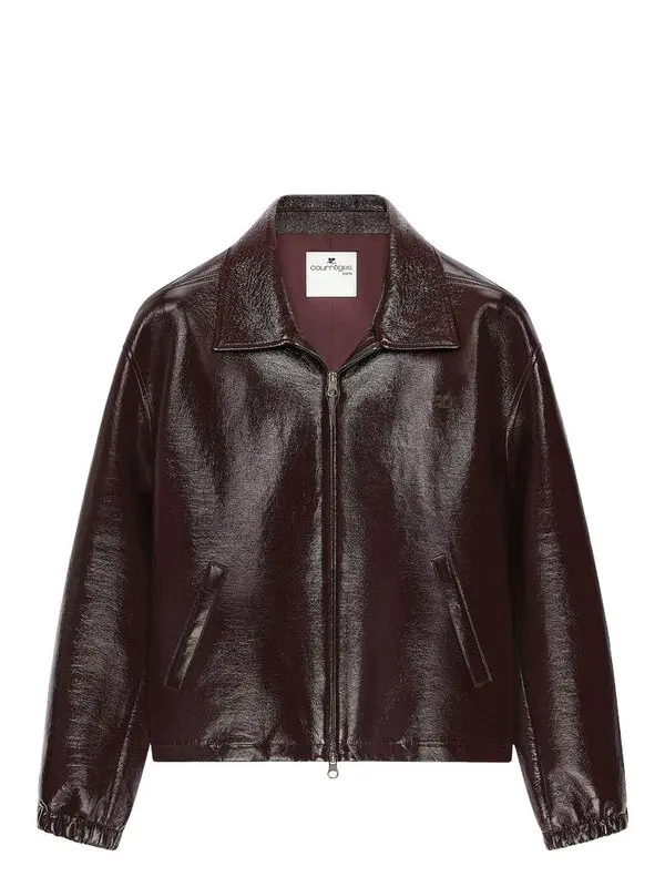 COURRÃ¨GES Courrèges Vinyl Bomber Jacket - Red