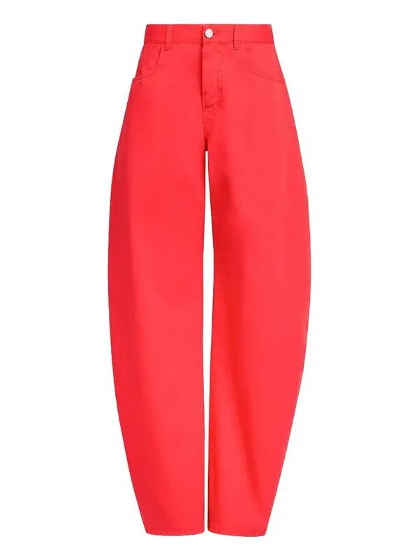 ALAÃA Alaïa Round Leg Denim Pants - Red