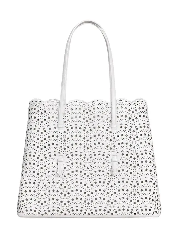 ALAÃA Alaïa Mina 37 Bag In Vienne Wave Calfskin - White