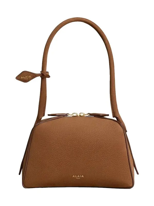 ALAÃA Alaïa Le Bouledogue Small Nubuck Bag - Brown