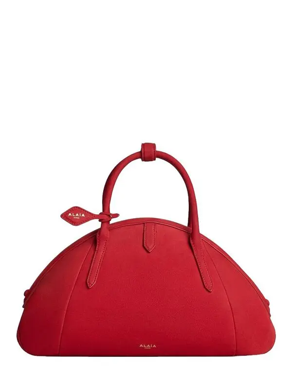 ALAÃA Alaïa Nubuck Leather Top Handle Bag - Red