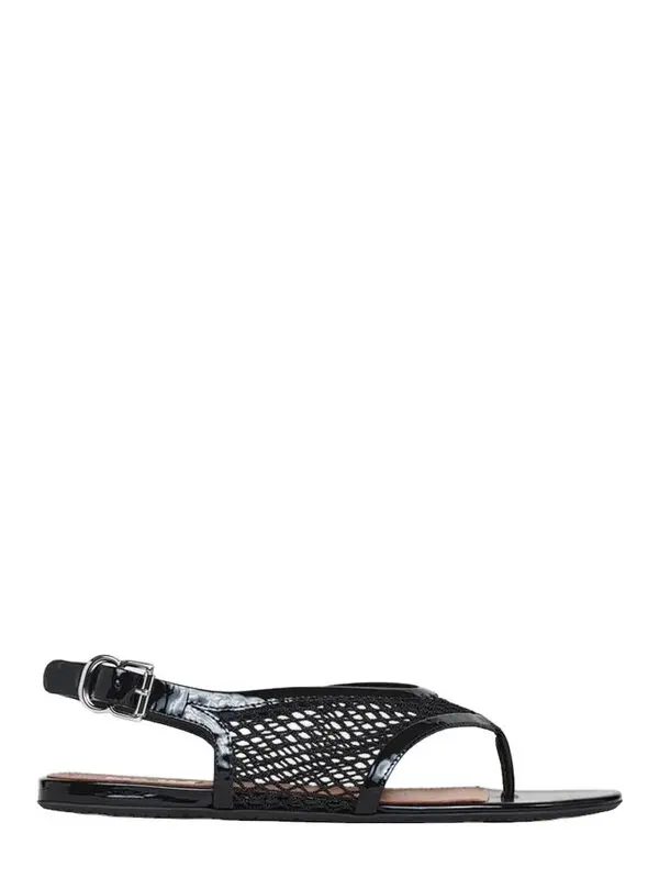 ALAÃA Alaïa Fishnet Thong Sandals - Black