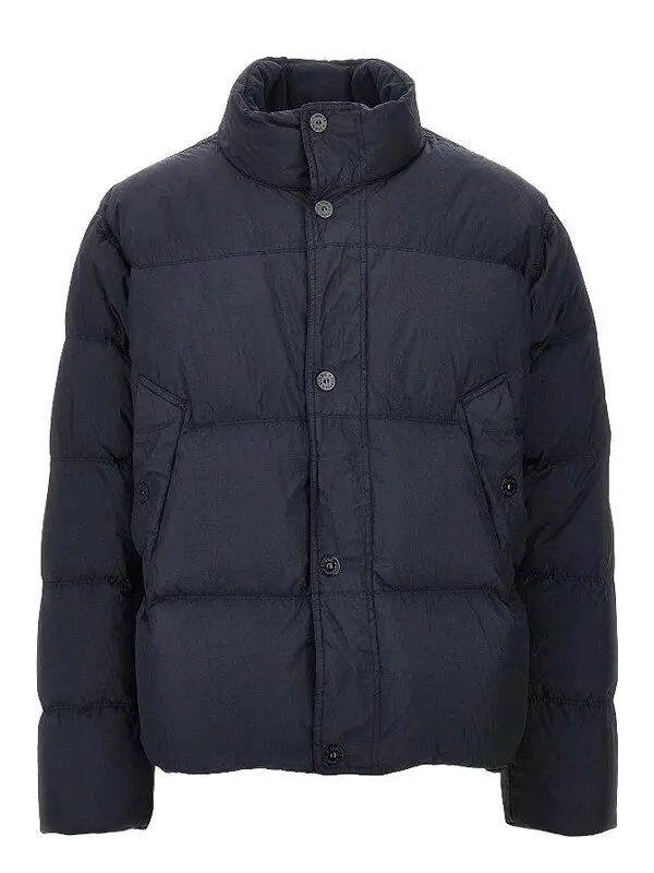 Stone Island Garment Dyed Crinkle Rep Nylon Down Jacket - Blue