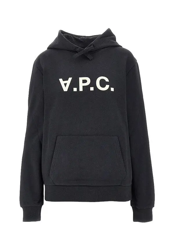 A.p.c. Flocked Logo Hoodie - Black