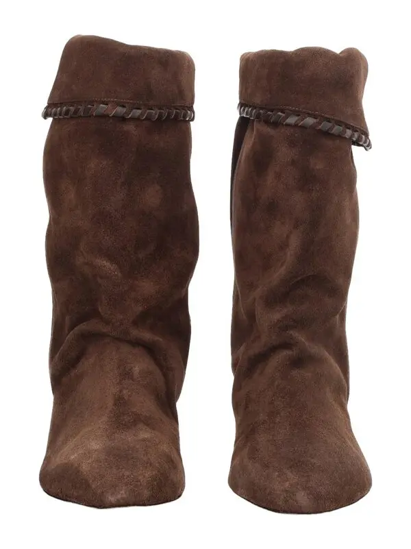 Isabel Marant Étoile Dalby" Suede Ankle Boots With Braided Detail - Brown