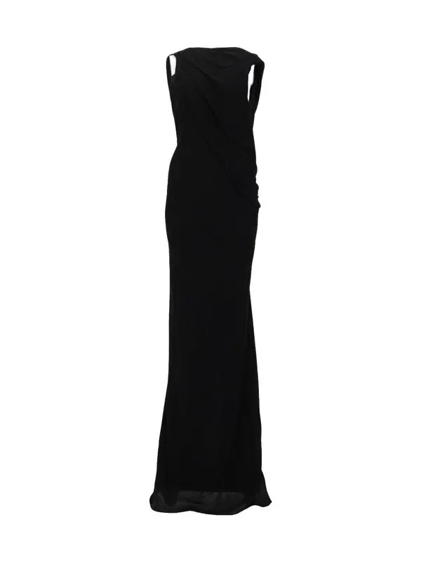 TOM FORD Crepe Draped Evening Dress - Black