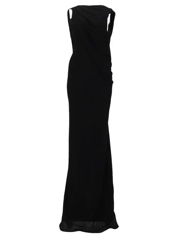 TOM FORD Crepe Draped Evening Dress - Black