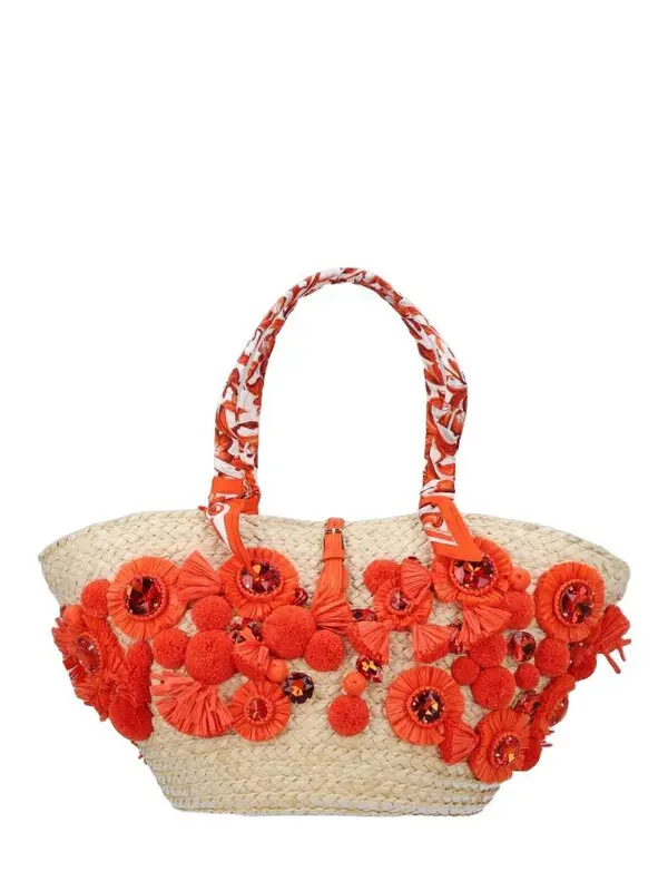 Dolce & Gabbana Raffia Tote With Embellishments - Multicolor