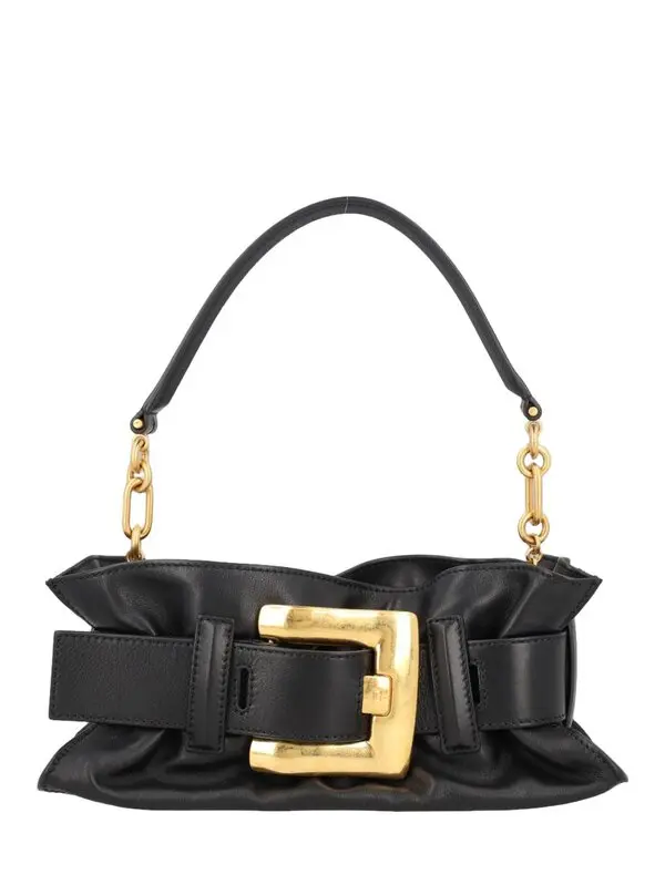 Balmain Anthem Mini Leather Bag - Black