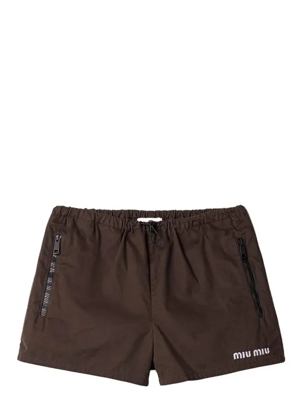Miu Miu Gabardine Jogger Shorts - Ebony