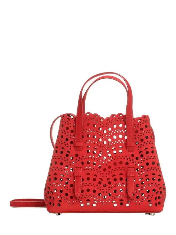 Alaïa Mina 20 Tote Bag With Vienne Motif - Red
