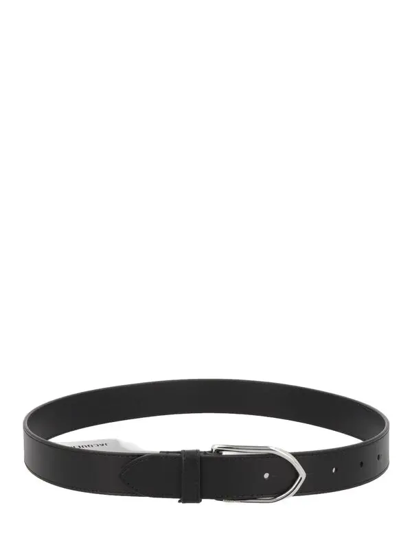 Jacquemus Cintura Bambino Belt With Silver Tone Buckle - Black