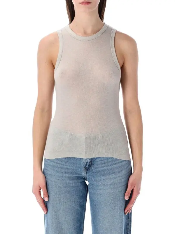 JAMES PERSE Ribbed Knit Tank Top - White