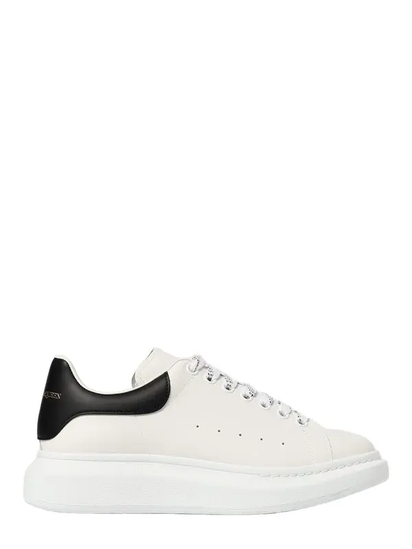 Alexander McQueen Oversize Calf Leather Sneakers With Suede Insert And Chunky Sole - White