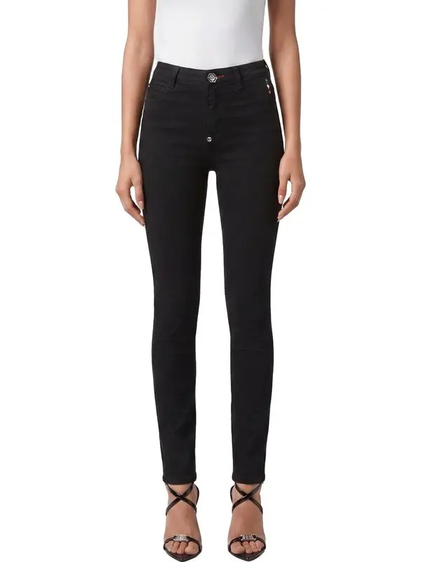 Philipp Plein High-waisted Skinny Jeans In Stretch Denim - Black 1
