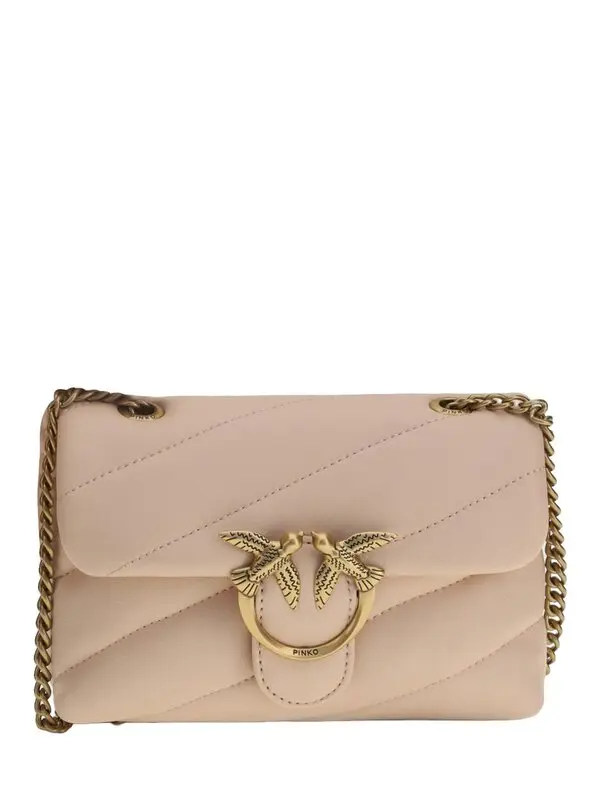 Pinko Quilted Crossbody Bag With Chain Strap - Pink