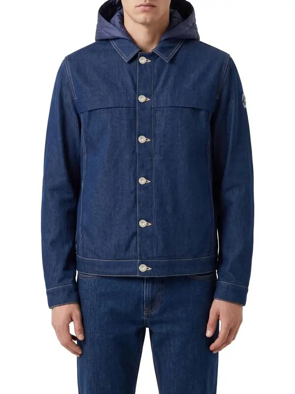 COLMAR Denim Jacket With Hood - Navy