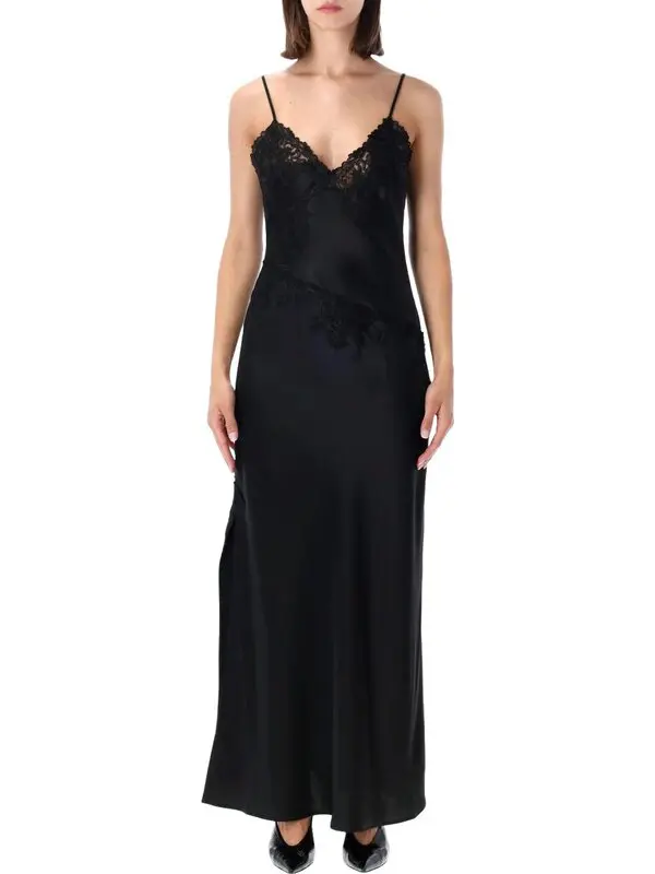 BY MALENE BIRGER Lace Trim Maxi Dress - Black