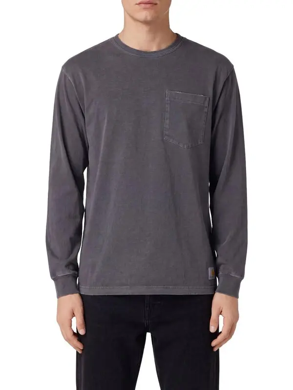 Carhartt Work In Progress Long-sleeve Pocket T-shirt In Organic Cotton - Black
