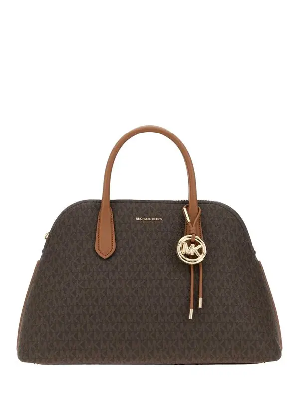 Michael Kors Monogrammed Dome Satchel Bag - Yellow