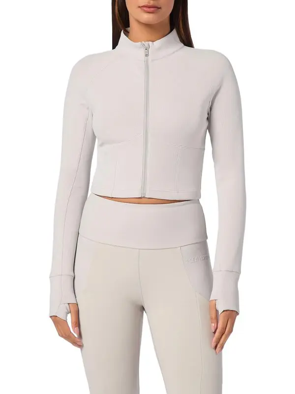 PLEIN SPORT Long-sleeve Jersey Sports Top With Zip Closure - Grey