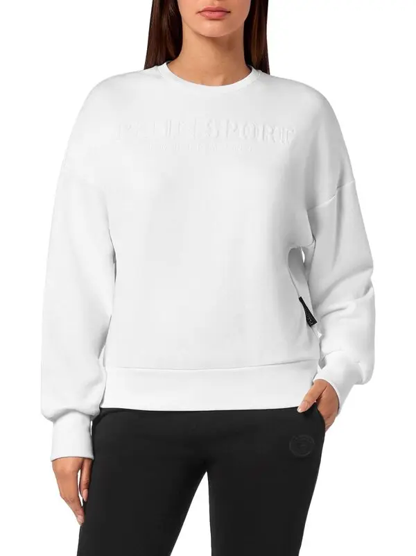PLEIN SPORT Relaxed Fit Crewneck Sweatshirt - White
