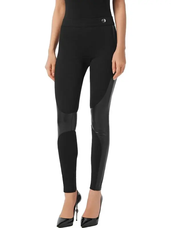 Philipp Plein Paneled Leggings - Black