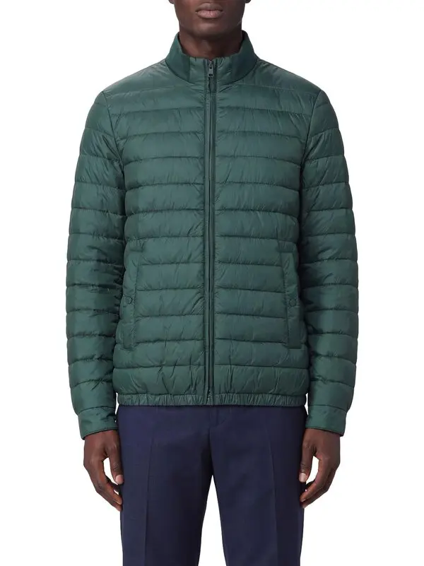 Herno Quilted Nylon Puffer Jacket With High Collar And Elasticated Hem - Green