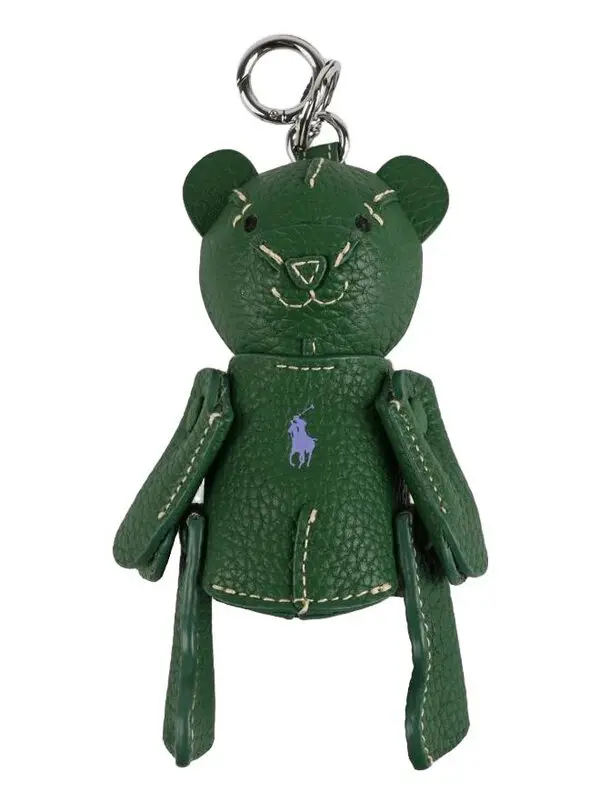 Polo Ralph Lauren Leather Teddy Bear Key Charm - Green