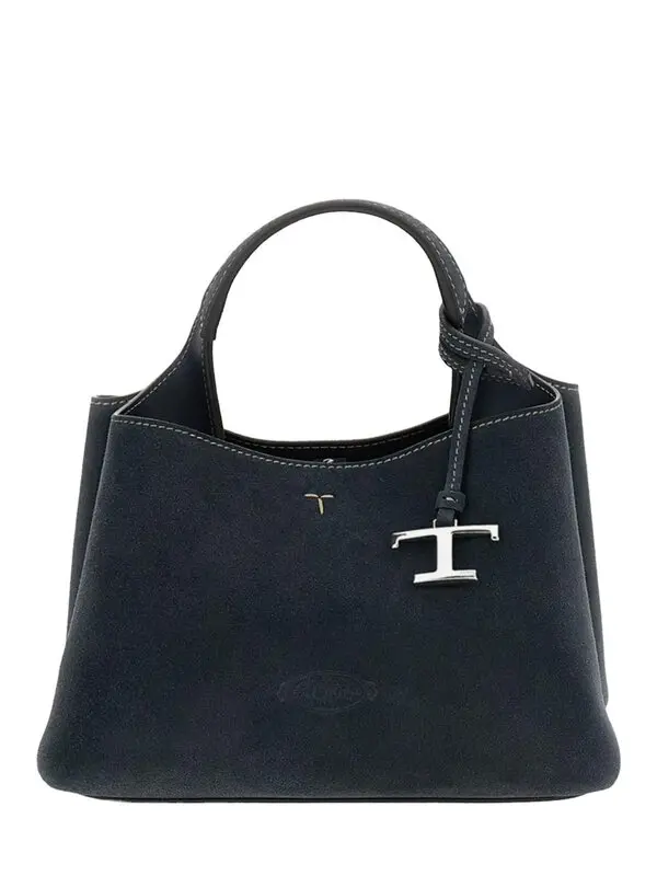 TOD'S Small Calfskin Handbag With Removable Shoulder Strap - Blue