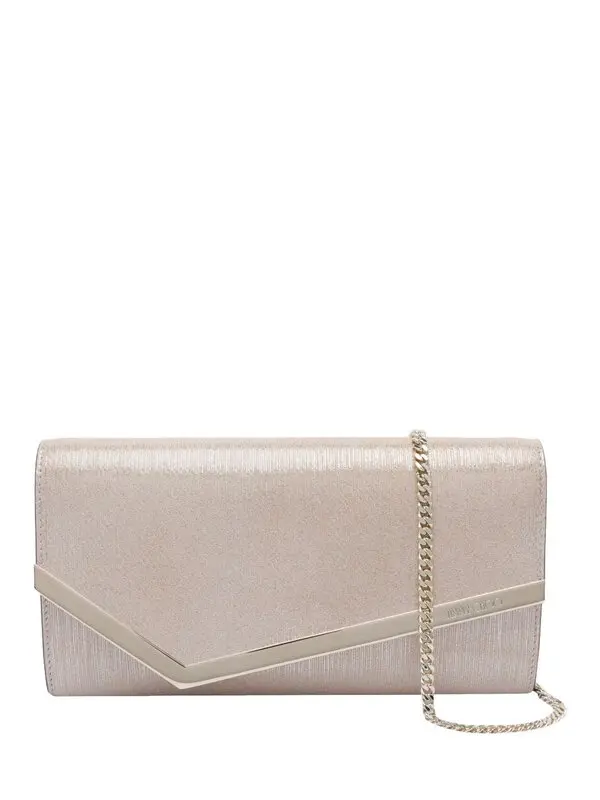 JIMMY CHOO Clutch With Chain Strap - Gold