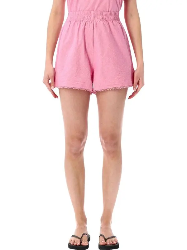 American Vintage High-waisted Cotton Shorts - Pink